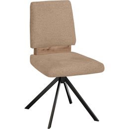 massivline&more Drehstuhl &raquo;Br&uuml;gge 301&laquo; () 1 Stk. beige Holzwerkstoff, Metall, Stoff B/H/T: 48cm x 92cm x 59,5cm, 1 Stk., Microfaser Struktur (100% 