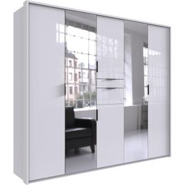 wimex Dreht&uuml;renschrank &raquo;Moldau Kleiderschrank mit Spiegel Schlafzimmerschrank&laquo; wei&szlig; Holzwerkstoff B/H/T: 225cm x 208cm x 58cm, PREMIUM