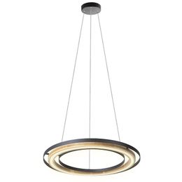 NOWA H&auml;ngeleuchte &raquo;RILAS&laquo; LED-Modul 1 Stk. Warmwei&szlig; Bambusschirm, LED, dimmbar per Wandschalter schwarz 1, &Oslash; 56cm, 1 Stk.
