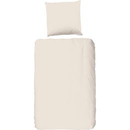 Good Morning Bettw&auml;sche &raquo; Uni&laquo; 2 Stk. 100% Baumwolle, Renforc&eacute;, 135x200, Unifarben, Rei&szlig;verschluss, Wei&szlig; beige Renforc&eacute;, Obermaterial: 100% Baumwolle 