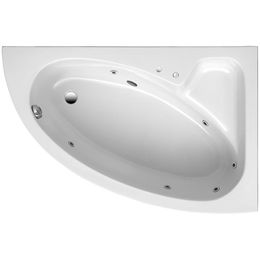 Ottofond Whirlpool-Badewanne &raquo;Salinas A&laquo; H&ouml;he 40 cm integrierte Ablagefl&auml;chen Typ 1, chrom wei&szlig; Sanit&auml;racryl Wanne rechts