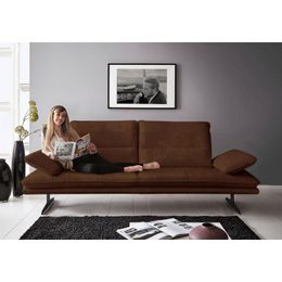 W.Schillig 2,5-Sitzer &raquo;broadway, Designsofa mit tollem Sitzkomfort&laquo; Sitztiefenverstellung, Kopfteil- & Seitenteilverstellung, Breite 236cm braun 