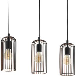 Eglo H&auml;ngeleuchte &raquo;ROCCAMENA Pendellampe, IP20, E27, Stahl, Vintage, Esstischlampe, Lampe&laquo; E27 H&auml;ngeleuchte, L73 x B13 x H110 cm, schwarz, kupfer, 