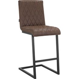 OTTO home Bistrostuhl &raquo;Janelle&laquo; () 2 Stk.Sitz und R&uuml;cken gepolstert, N&auml;hte am Sitz und R&uuml;cken, Sitzh&ouml;he 65 cm braun Stoff B/H/T: 42cm x 104cm x 52cm, 