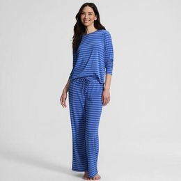LANDS' END Pyjama-Set mit Cooling-Finish in Petite-Gr&ouml;&szlig;e, Damen, size: petite, Blau, by Lands' End