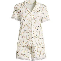 LANDS' END Pyjama-Set mit Shorts und Cooling-Finish, Damen, size: regular, Elfenbein, by Lands' End