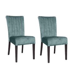Home Affaire 4-Fu&szlig;stuhl (Set) 2 Stk.vertikale N&auml;hte in der R&uuml;ckenlehne bunt Massivholz, Polyester B/H/T: 46cm x 93cm x 64cm, 2 Stk., Samtvelours, 