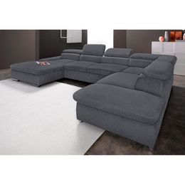 Sit & More sit&more Wohnlandschaft &raquo;Alcudia U-Form&laquo; wahlweise mit Schlaffunktion grau Primabelle -Microfaser;Korpus: Luxus-Kunstleder / Sitz und R&uuml;cken: Struktur