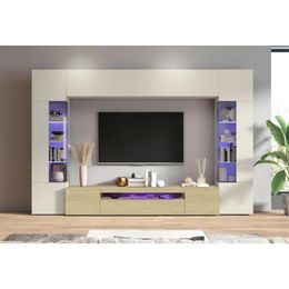 OTTO home Wohnwand &raquo;New Egypt&laquo; Breite 290cm, 4 Stk. tlg. beige Holzwerkstoff B/H/T: 290cmcm x 191,2cmcm x 40cmcm