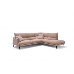 Egoitaliano Ecksofa &raquo;FUNNY, hochwertiges & aktuelles Design, bequeme R&uuml;ckenlehne, L-Form&laquo; toller Sitzkomfort, hochwertiger Strukturmix-Bezug, Breite 265cm rosa 48