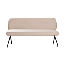 OTTO home Sitzbank &raquo;Bruna Esszimmerbank, Bank, K&uuml;chenbank, Polsterbank&laquo; Mattschwarzes Metallgestell, 2-Stoff-Design, Wellenfederung im Sitz beige 