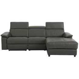 Home Affaire Ecksofa &raquo;Binado, L-Form,&laquo; mit manueller oder elektrischer Relaxfunktion mit USB-Anschluss grau Webstoff (95% Polyester/5% Nylon) B/H/T: 