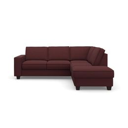 OTTO home Ecksofa &raquo;County L-Form&laquo; wahlweise Ottomane links oder rechts, mit Federkern-Polsterung lila Luxus-Microfaser (100% Polyester);Struktur fein 