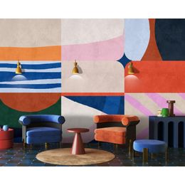 Livingwalls living walls Vliestapete &raquo;Geometrische Mustertapete Bunt Abstrakt&laquo; matt glatt bunt Vlies B/L: 2,7m x 4m, Rollen: 1