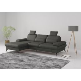 Sit & More sit&more Ecksofa &raquo;Morris L-Form, inkl. Sitztiefenverstellung&laquo; wahlweise mit Armteilverstellung, Schlaffunktion & Bettkasten grau B/H/T: 275cm x 82cm x