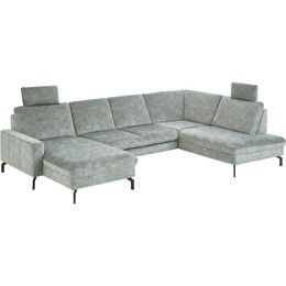 Die PlanBar Wohnlandschaft &raquo;ZE-EM20028 U-Form, Breite 332 cm&laquo; wahlweise mit Kopfst&uuml;tzen und Sitztiefenverstellung grau 100% Polyester B/H/T: 332cm x 