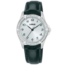 Lorus Damen Lorus Quarzuhr &raquo;Classic Quarz&laquo; Armbanduhr, Damenuhr, Lederarmband, analog schwarz Einheitsgr&ouml;&szlig;e