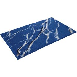 Vossen Badematte &raquo;&raquo;Marble&laquo;&laquo; H&ouml;he 16 mm fu&szlig;bodenheizungsgeeignet blau Polyacryl rechteckig (50cm x 60cm ), 1 Stk.