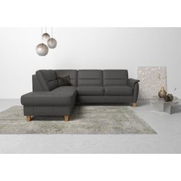 Home Affaire Ecksofa &raquo;Palmera L-Form, B: 236 cm&laquo; optional Schlaffunktion & Bettkasten, Federkern braun Luxus-Microfaser (100% Polyester);Struktur (100