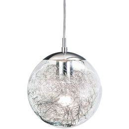 Eglo Pendelleuchte &raquo;LUBERIO&laquo; E27 1 Stk. H&auml;ngeleuchte, H&auml;ngelampe, dimmbar, Smart Home, Farbwechsel silber 1, &Oslash; 25cm H: 110cm, 1 Stk.
