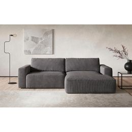COTTA Ecksofa &raquo;Lasso L-Form, B: 288 cm&laquo; XL-Sofa mit Wellenunterfederung grau 88% Polyester, 12% Polyamid B/H/T: 288cm, Cord, Recamiere rechts