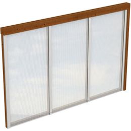 Skan Holz Carport-Seitenwand m. Polycarbonat, Wandanbau braun Holzwerkstoff B/H/T: 305cm x 200cm
