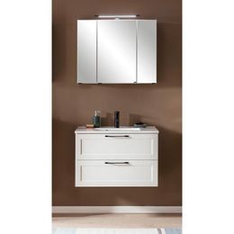 Welltime Badm&ouml;bel-Set &raquo;Lana&laquo; Komplett-Set, 2 Stk. tlg. wei&szlig; MDF B/H/T: 80cmcm x 200cmcm x 47cmcm