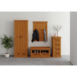 OTTO home Garderobenschrank &raquo;Selma&laquo; beige Massivholz gebeizt/gewachst, B/H/T: 70cm x 185cm x 40cm, Schubladen: 1 Stk. T&uuml;ren: 2 Stk.