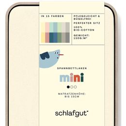 Schlafgut Spannbettlaken &raquo;Casual Mini Spannbettlaken&laquo; f&uuml;r Kinder, MADE IN GREEN by OEKO-TEX gelb Jersey, Obermaterial: 100% Baumwolle 1 Stk., Jersey, 60-70x120-