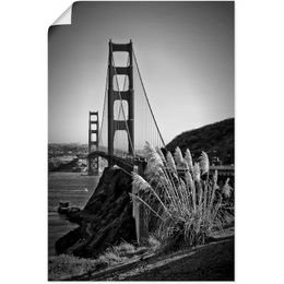 Artland Poster &raquo;San Francisco Golden Gate Bridge&laquo; Amerika 1 Stk. tlg. ohne Rahmen schwarz B/H/T: 80cm x 120cm, Poster Amerika Hochformat, 1 Stk.