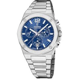 Festina Herren Chronograph &raquo;Vallee&laquo; Quarzuhr, Armbanduhr, Herrenuhr, Swiss Made, Edelstahlarmband, analog Einheitsgr&ouml;&szlig;e