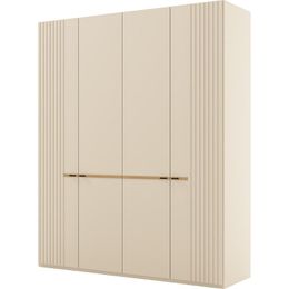 Musterring Kleiderschrank &raquo;Isabelle&laquo; Lamellen in Korpusfarbe, Griffe in schwarz, versch. Gr&ouml;&szlig;en und Farben beige Hartfaserplatte, Holzwerkstoff Champagner-Dekor,