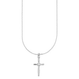 Bruno Banani Damen Kette mit Anh&auml;nger &raquo;Schmuck Geschenk Silberkette mit Anh&auml;nger Kreuz&laquo; mit Zirkonia (synth.) silber Silber 925 (Sterlingsilber), L: 