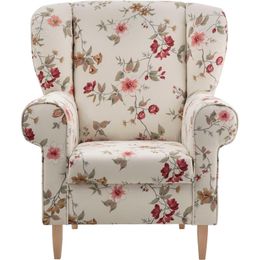 Home Affaire Sessel &raquo;Asino inkl. Hocker als Set, bequem durch Federkern&laquo; bunt Strukturstoff Hahnentritt (55% Polyester, 45% Polyacryl) Webstoff,mit 