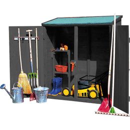 Promadino Garten-Ger&auml;teschrank grau Holzwerkstoff Einheitsgr&ouml;&szlig;e