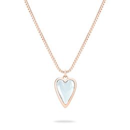 Liebeskind Berlin Damen Kette mit Anh&auml;nger &raquo;Schmuck Geschenk Edelstahl Halskette Glass Heart&laquo; mit Glasstein Edelstahl, L: 45 B: 1,3mm