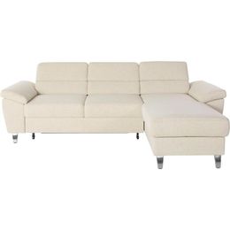Sit & More sit&more Ecksofa &raquo;Sorano L-Form&laquo; wahlweise mit Schlaffunktion und Bettkasten beige B/H/T: 250cm x 88cm x 161cm, Struktur fein, Recamiere rechts,mit 