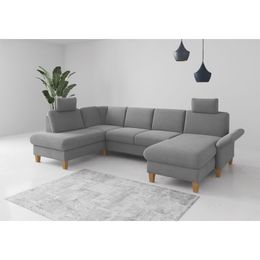OTTO home Wohnlandschaft &raquo;Rochelle, U-Form&laquo; optional mit Armteilverstellung, mit Schlaffunktion & Bettkasten grau 100% Polyester B/H/T: 314cm x 90cm x