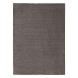 CarpetFine Wollteppich &raquo;Gabbeh Lola Uni&laquo; rechteckig 14 mm H&ouml;he mit nat&uuml;rlichem Pflanzenmaterial von Hand gewebt, auch in Rund grau Wolle B : 60cm 1 