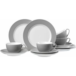 Ritzenhoff & Breker Kaffeeservice &raquo;Geschirr-Set, Service&laquo; 12 Teile, f&uuml;r 4 Personen grau Porzellan 12 Stk.