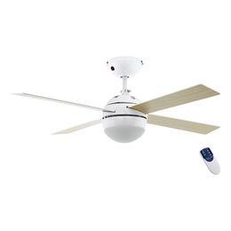 Eglo LED Deckenleuchte &raquo;LOSCIALE&laquo; E27 1 Stk. Warmwei&szlig; Ventilator mit Beleuchtung - E27 - 3 Geschwindigkeiten - 4 Fl&uuml;gel wei&szlig; 1, &Oslash; 106,6cm H: 36cm, 1 
