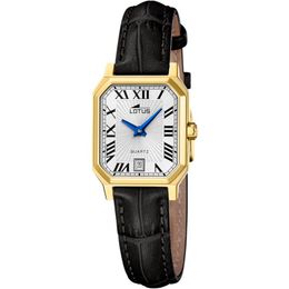 Lotus Damen Quarzuhr &raquo;Square Series&laquo; Armbanduhr, Damenuhr, Lederarmband, analog, Tag gold Einheitsgr&ouml;&szlig;e