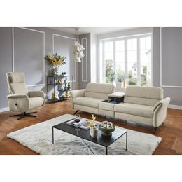 Home Affaire 3-Sitzer &raquo;Bellaria, inklusive 2x Relaxfunktion motorisch mit Herz-Waage-Beschlag&laquo; Zwischenelement mit Tisch, Steckdose & USB-Ladestation 