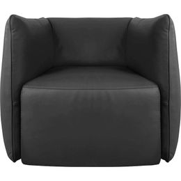 Egoitaliano Sessel &raquo;Ludo Loungesessel, Designsessel, Clubsessel, elegant und zeitlos&laquo; mit tollem Sitzkomfort, Solit&auml;rsessel schwarz Leder &raquo;BULL&laquo; (echtes 