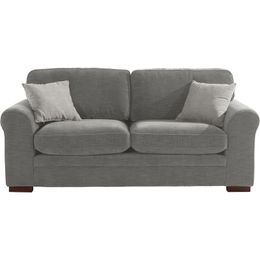 Home Affaire 2-Sitzer &raquo;Broughton&laquo; weicher Sitzkomfort, incl. 2 Zierkissen, Keder grau 100% Polyester B/H/T: 203cm x 92cm x 94cm, Samtoptik