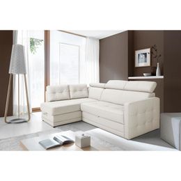 exxpo - sofa fashion Ecksofa &raquo;Arles, Federkern, zeitlos, Breite 225cm, L-Form&laquo; wahlweise mit Bettfunktion und Bettkasten, inkl. Kopfteilverstellung 