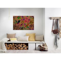 A.S. Cr&eacute;ation Leinwandbild &raquo;funky birds 3&laquo; Kunst V&ouml;gel 1 Stk. tlg. Keilrahmen Bild mit V&ouml;gel Floral Leinwand-Bild Wohnzimmer modern Wand bunt Massivholz, Stahl B/H/