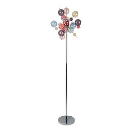 N&auml;ve n&auml;ve Stehlampe &raquo;Explosion&laquo; G9 1 Stk. chrom, exkl. 6x G9, pastellfarbene Gl&auml;ser in 9cm und 5cm, H: 169cm bunt 6, &Oslash; 9,5cm H: 169cm, 1 Stk.