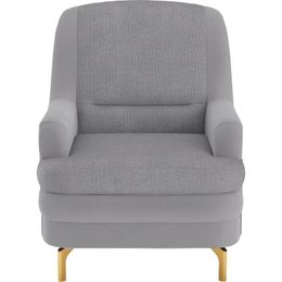 Sit & More sit&more Sessel &raquo;Orient&laquo; inkl. 1 Zierkissen mit Strass-Stein, goldfabene Metallf&uuml;&szlig;e silber 100% Polyester Struktur, B/H/T: 74cm x 95cm x 97cm