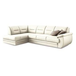 Sit & More sit&more Ecksofa &raquo;Mailand L-Form, B: 250 cm&laquo; optional Schlaffunktion,Ottomane,inkl 5 Jahre Herstellergarantie wei&szlig; Luxus-Kunstleder;Kunstleder Softlux